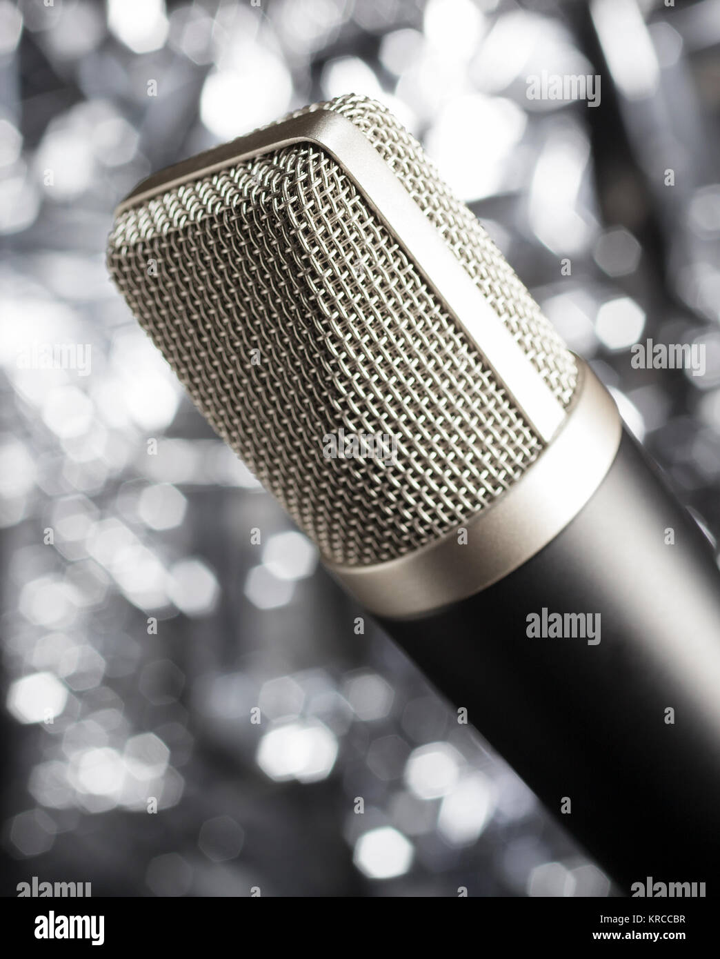 Microphone for recording with a white and black background Stock Photo ...