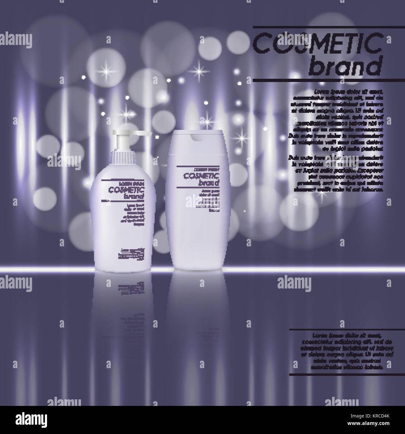 3D realistic cosmetic bottle ads template. Cosmetic brand advertising ...
