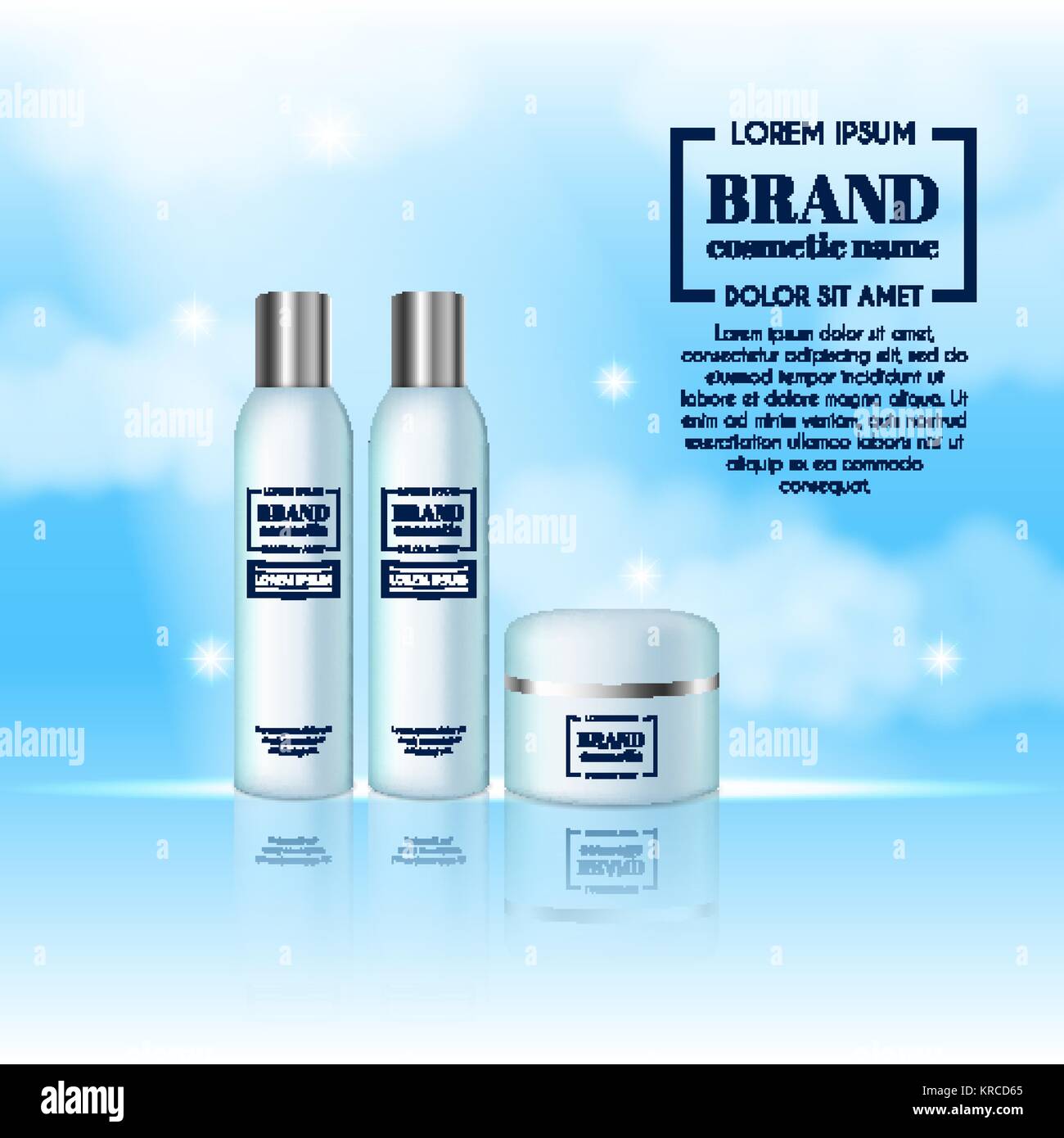 3D realistic cosmetic bottle ads template. Cosmetic brand advertising ...
