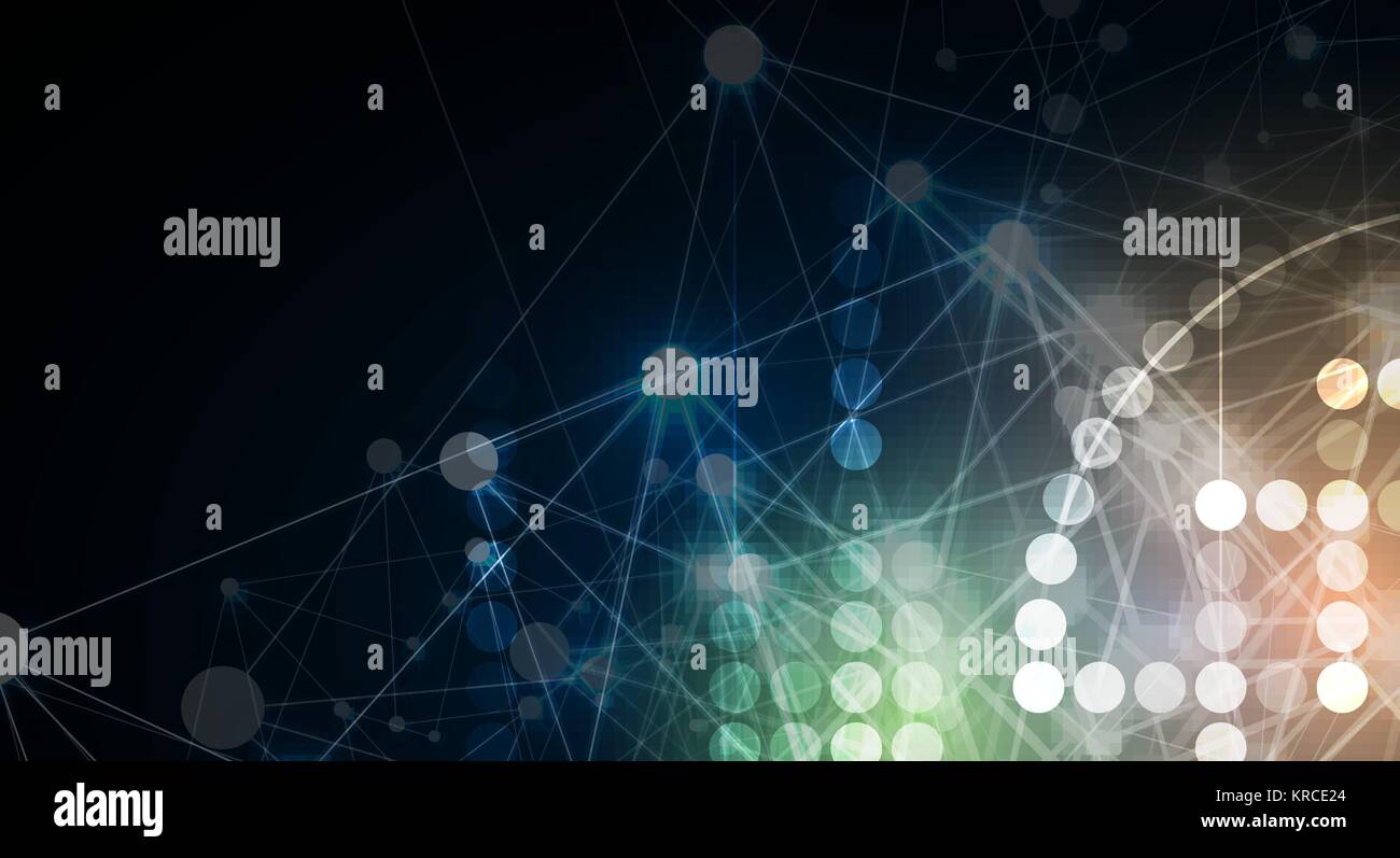 Neural network concept. Connected cells with links. High technology process. Abstract background ...