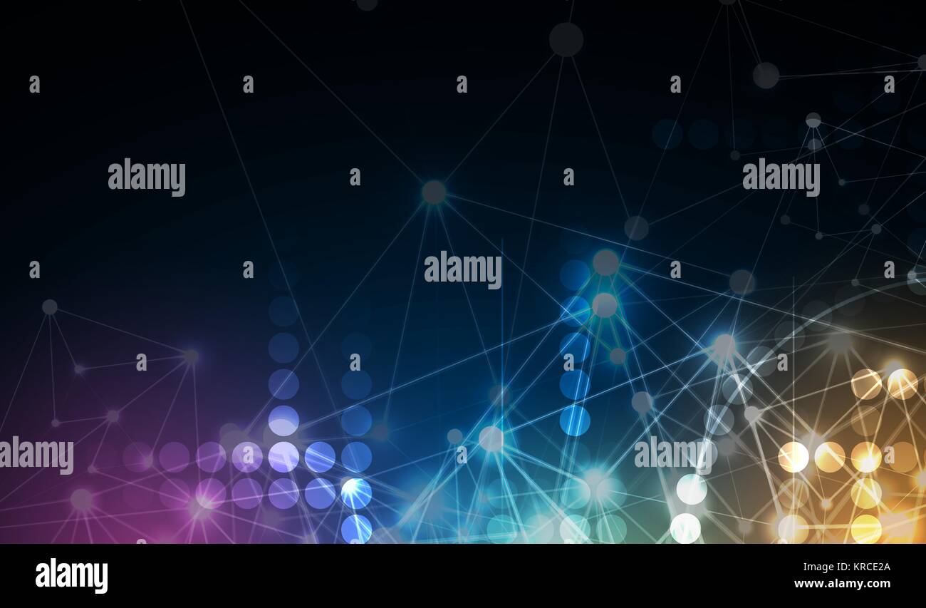 Neural network concept. Connected cells with links. High technology process. Abstract background ...