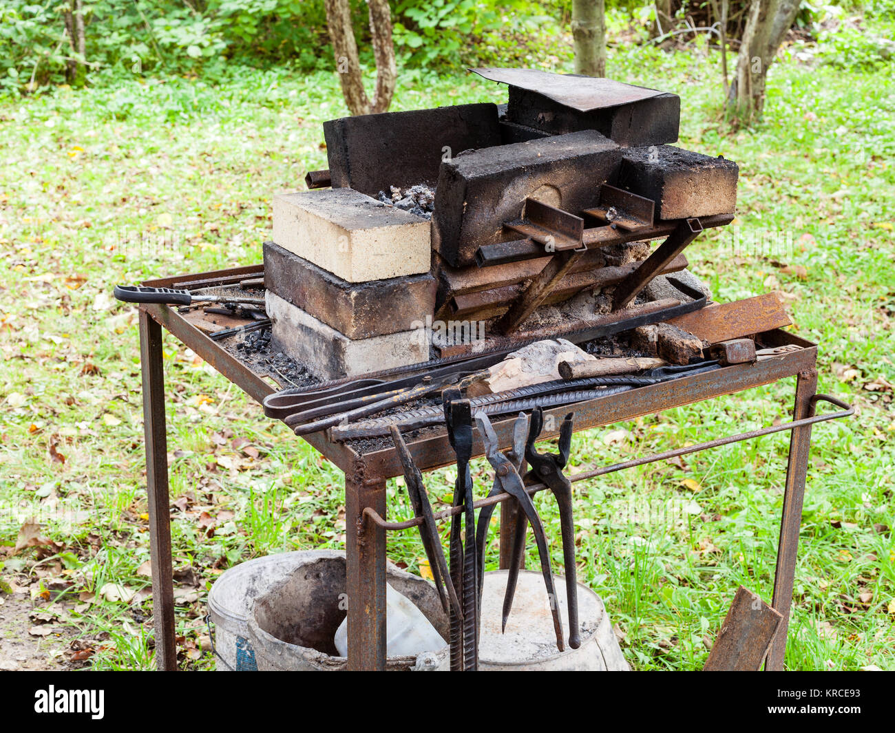 forge of country outdoor blacksmith Stock Photo - Alamy