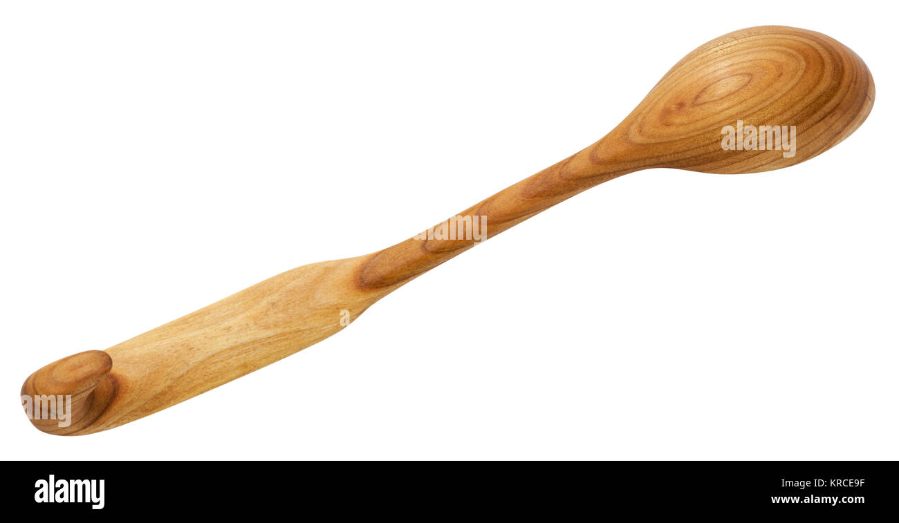 back side of wooden spoon carved from Alder wood Stock Photo - Alamy