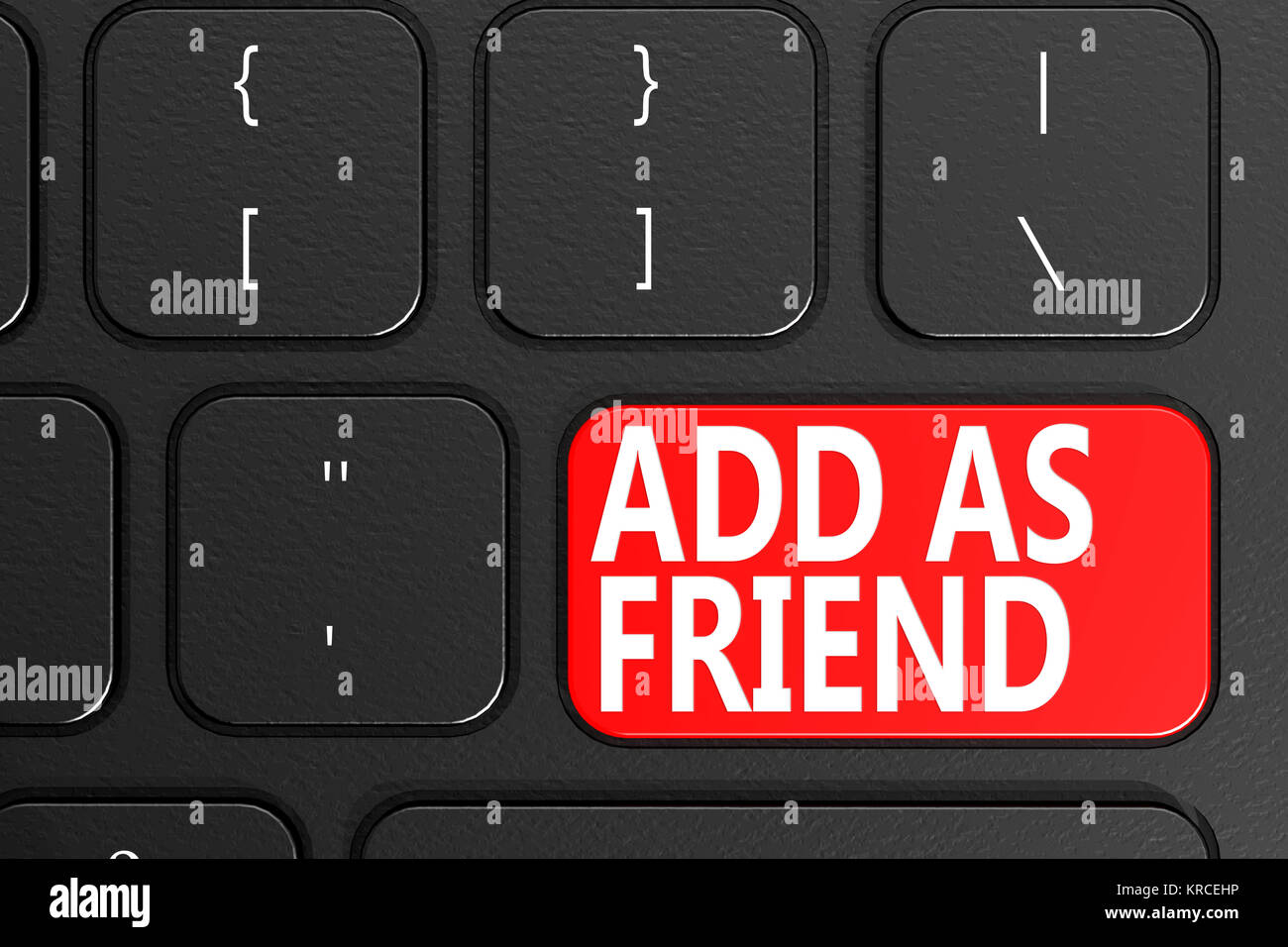 Add as friend on black keyboard Stock Photo - Alamy