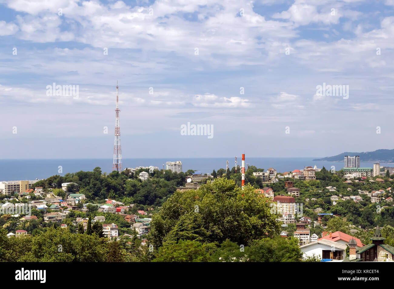 Beautiful panoramic summer landscape at the resort city of Sochi on the ...