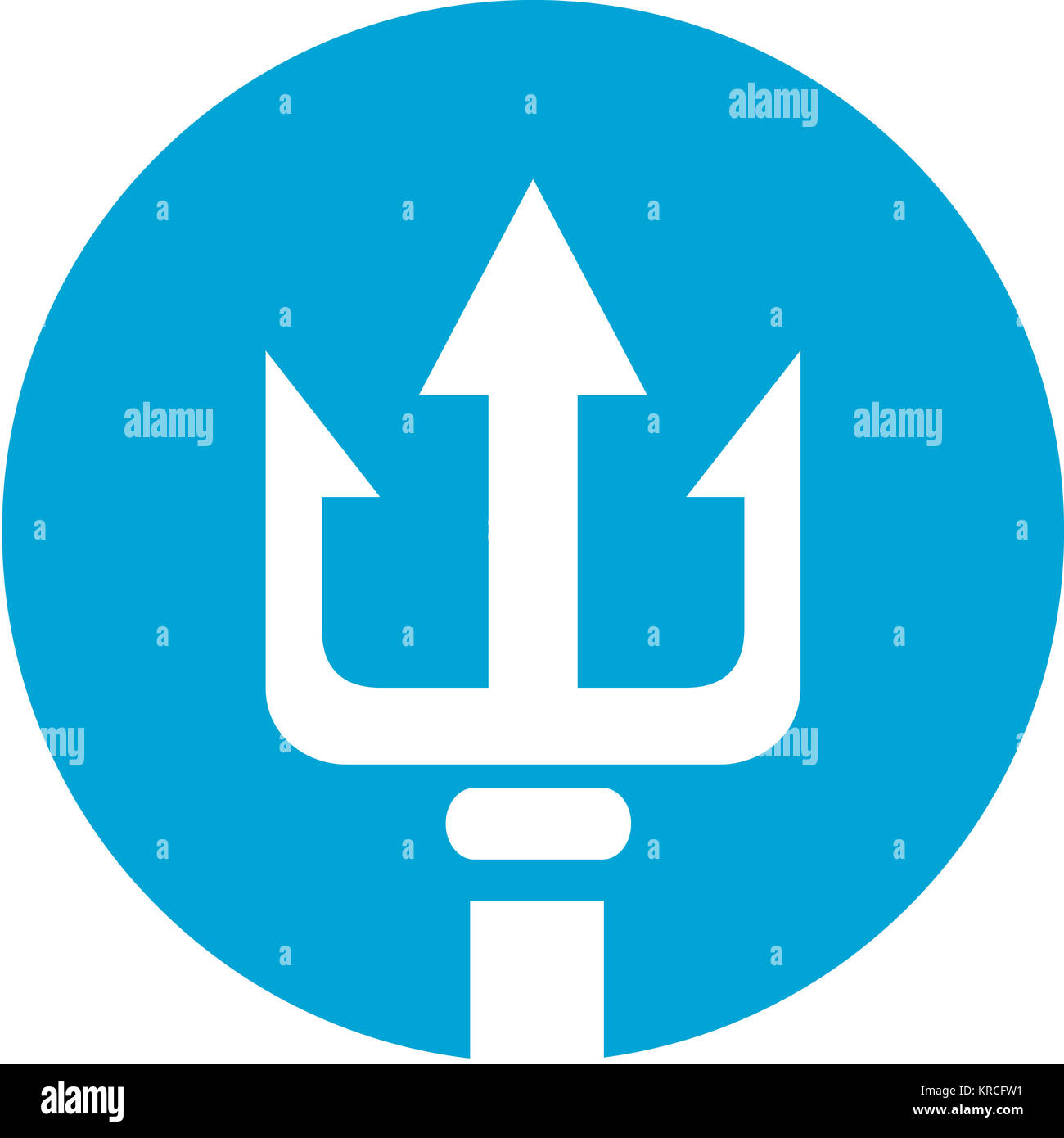 Trident Circle Icon Stock Photo - Alamy