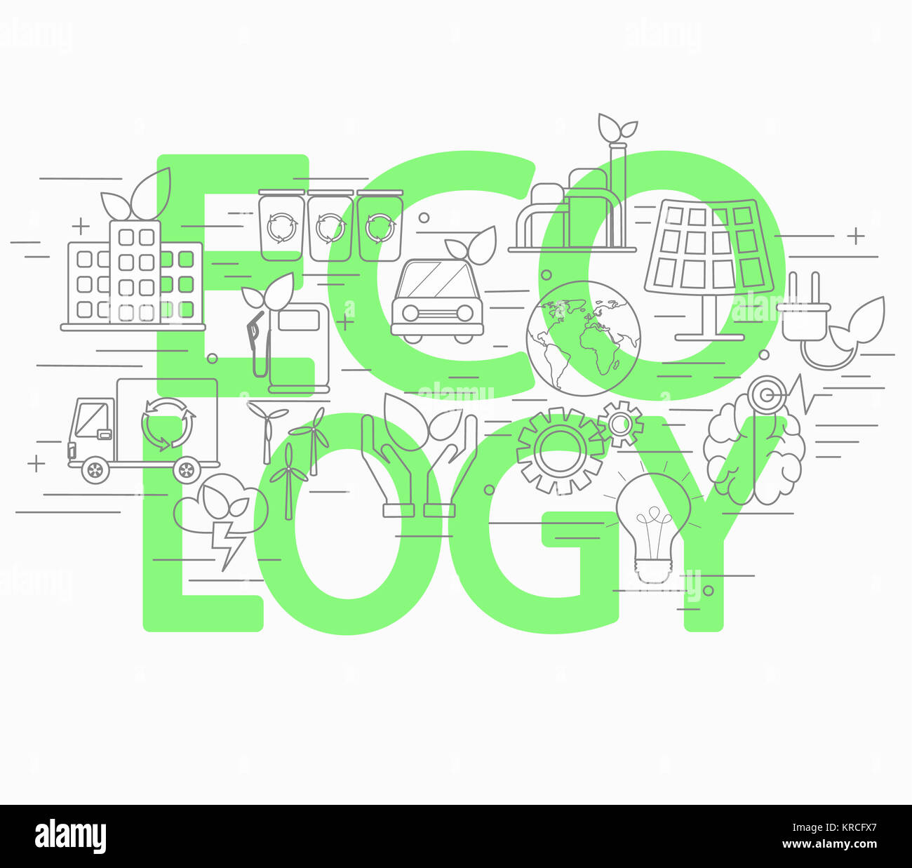 Line style concept of ecology Stock Photo - Alamy