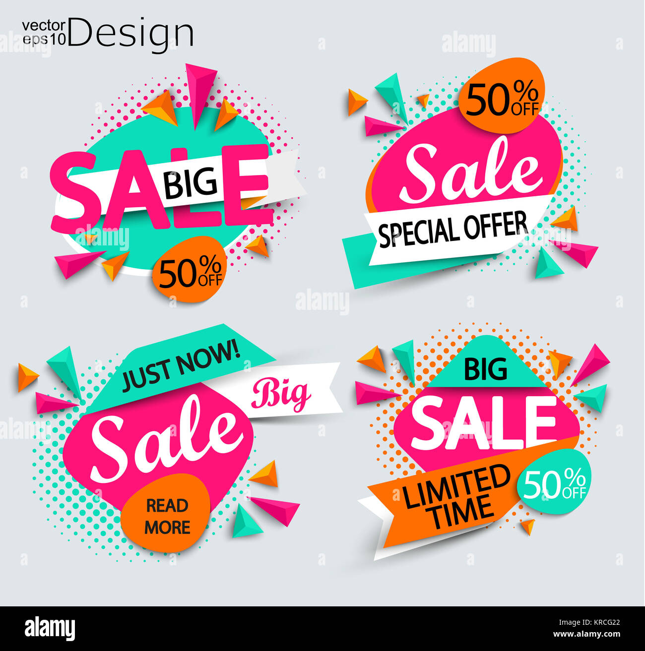 Sale - set of bright modern labels Stock Photo - Alamy