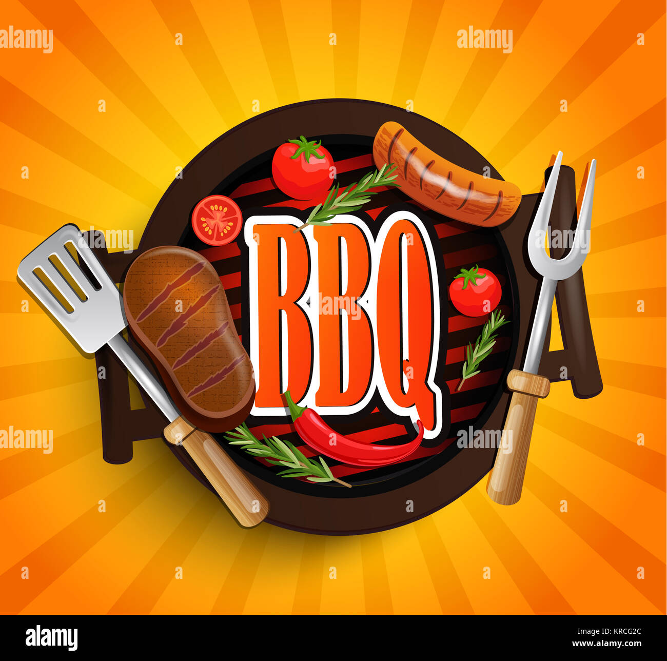 BBQ Grill elements. Vector Stock Photo - Alamy BBQ Grill elements. Vector Stock Photo - Alamy