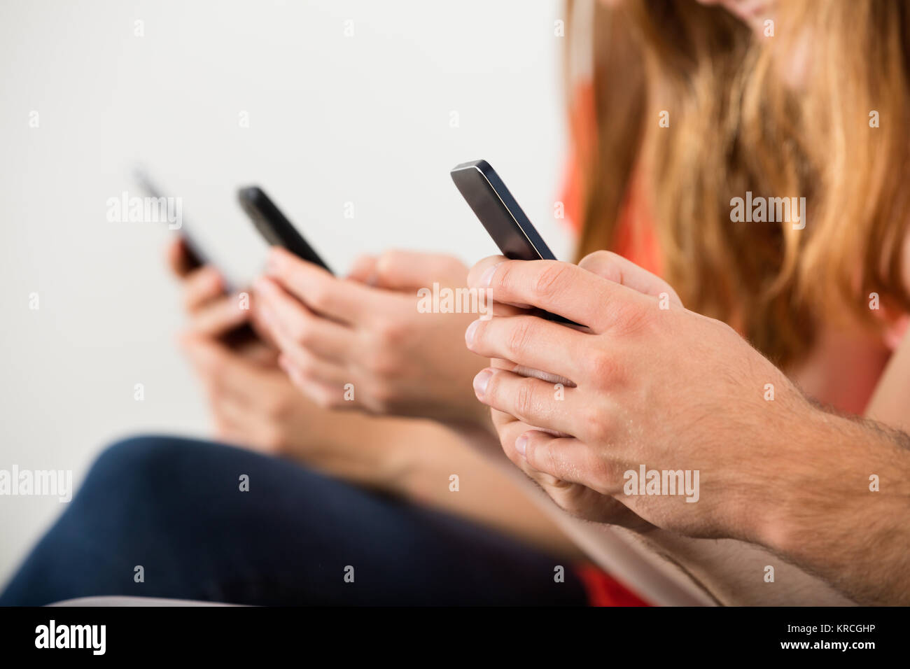 People Using Mobile Phone Stock Photo - Alamy