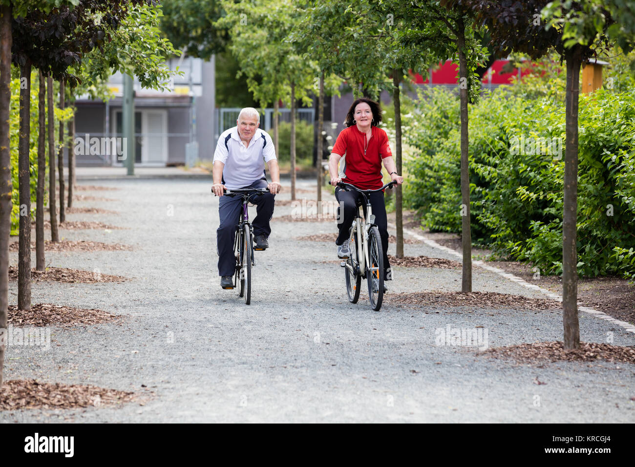 Couple Riding Bicycle Stock Photo - Alamy