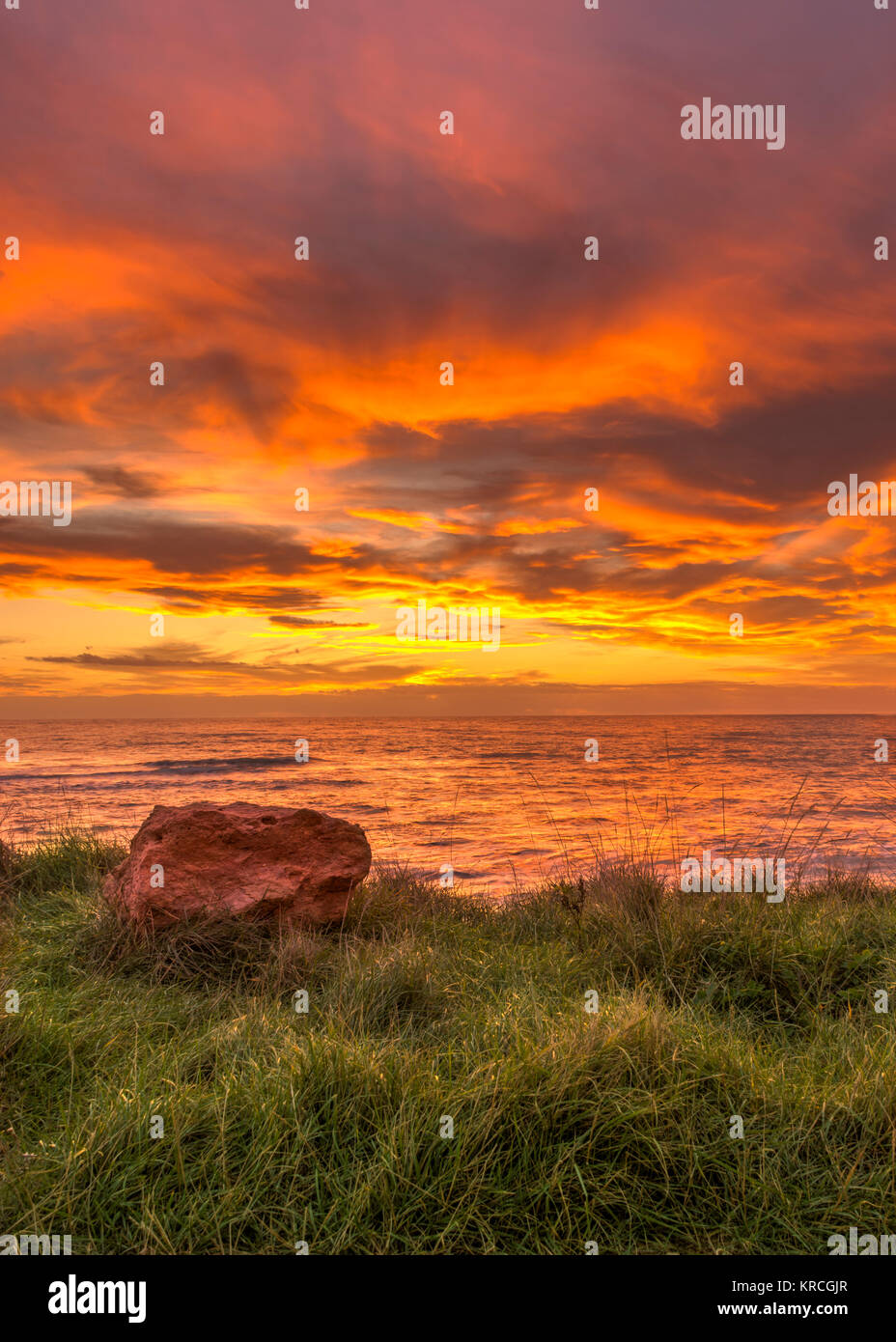 Seascape and sunset amazing colors Stock Photo - Alamy