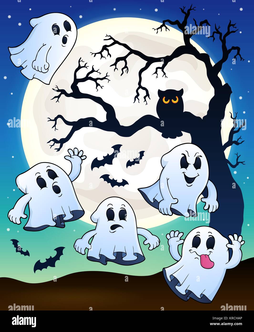 Halloween image with ghosts theme 2 Stock Photo - Alamy
