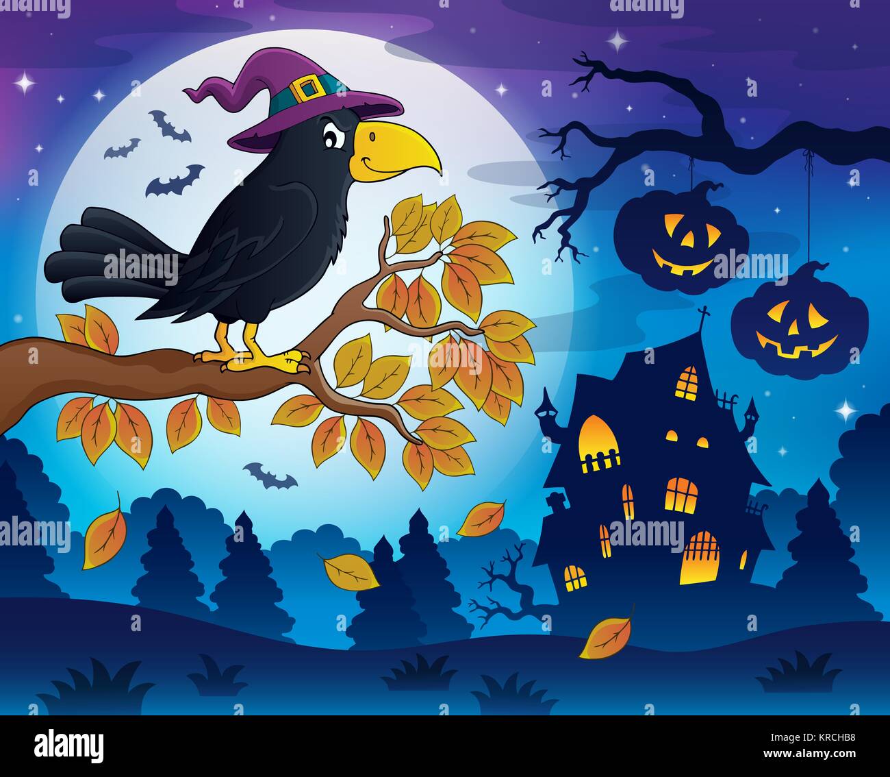 Witch crow theme image 5 Stock Photo - Alamy