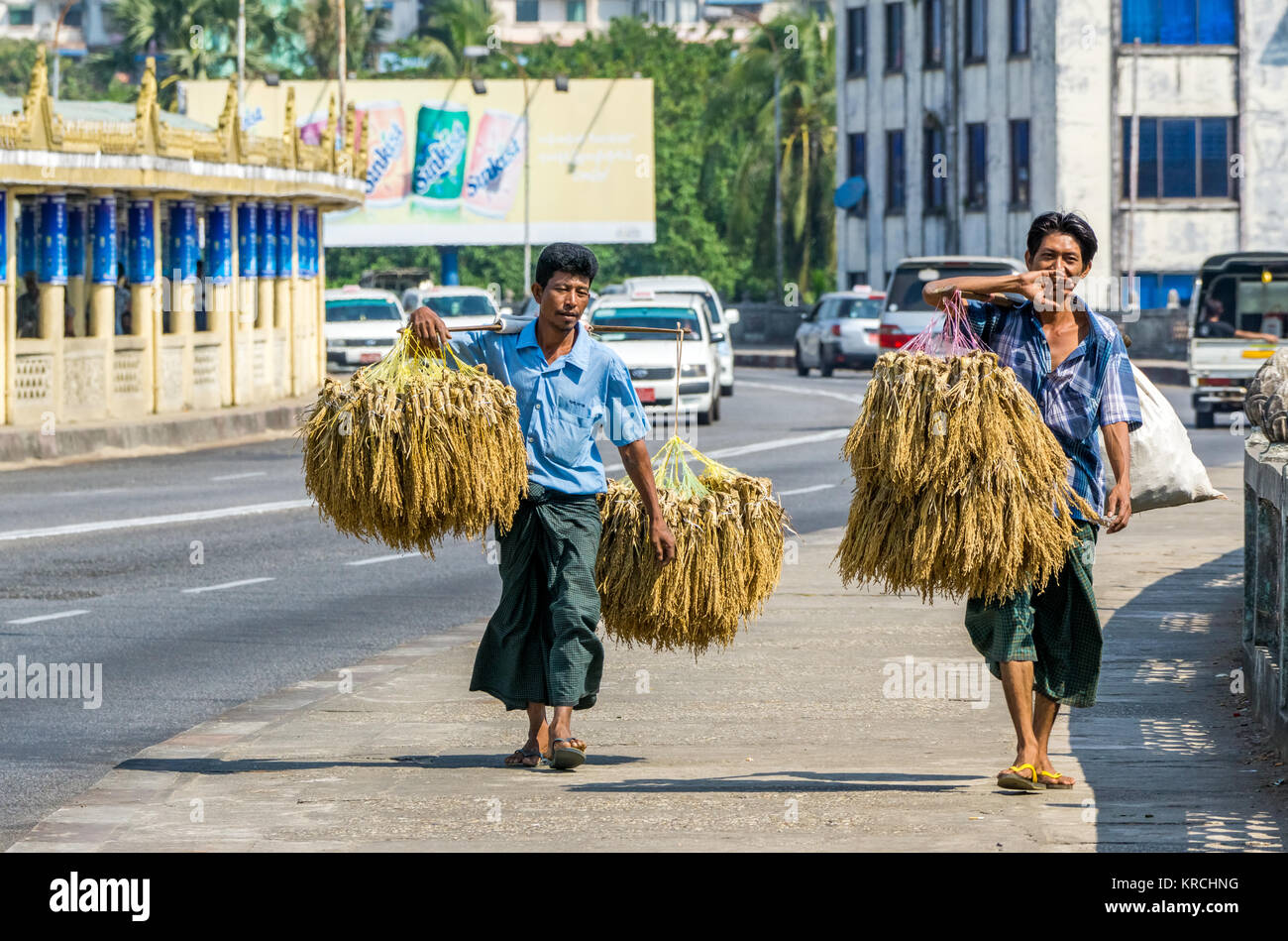 Street in Yangon, Myanmar Stock Photo - Alamy