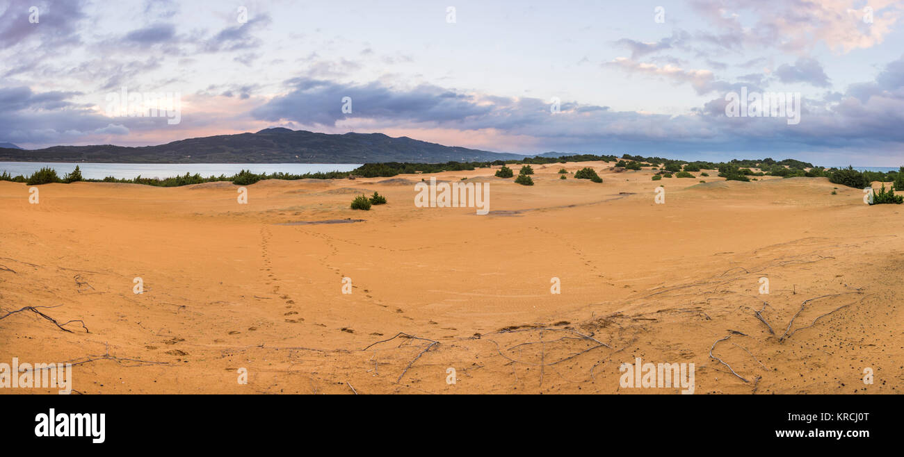 Panorama of the sand dunes in Issos Corfu Greece Stock Photo - Alamy