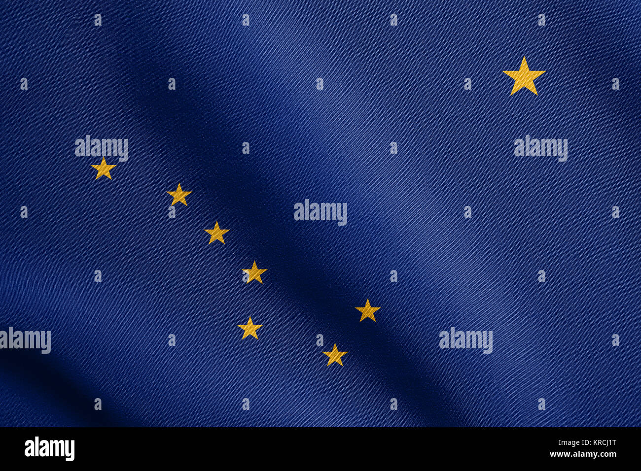 Flag of Alaska waving with fabric texture Stock Photo - Alamy