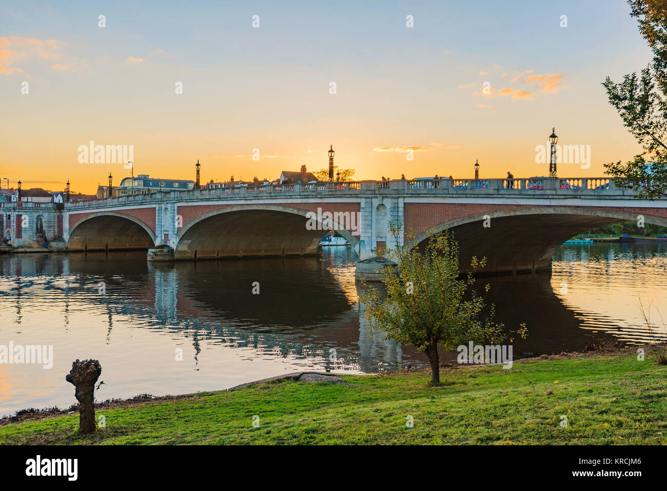 Hampton Court Bridge on the River Thames in London Stock Photo - Alamy