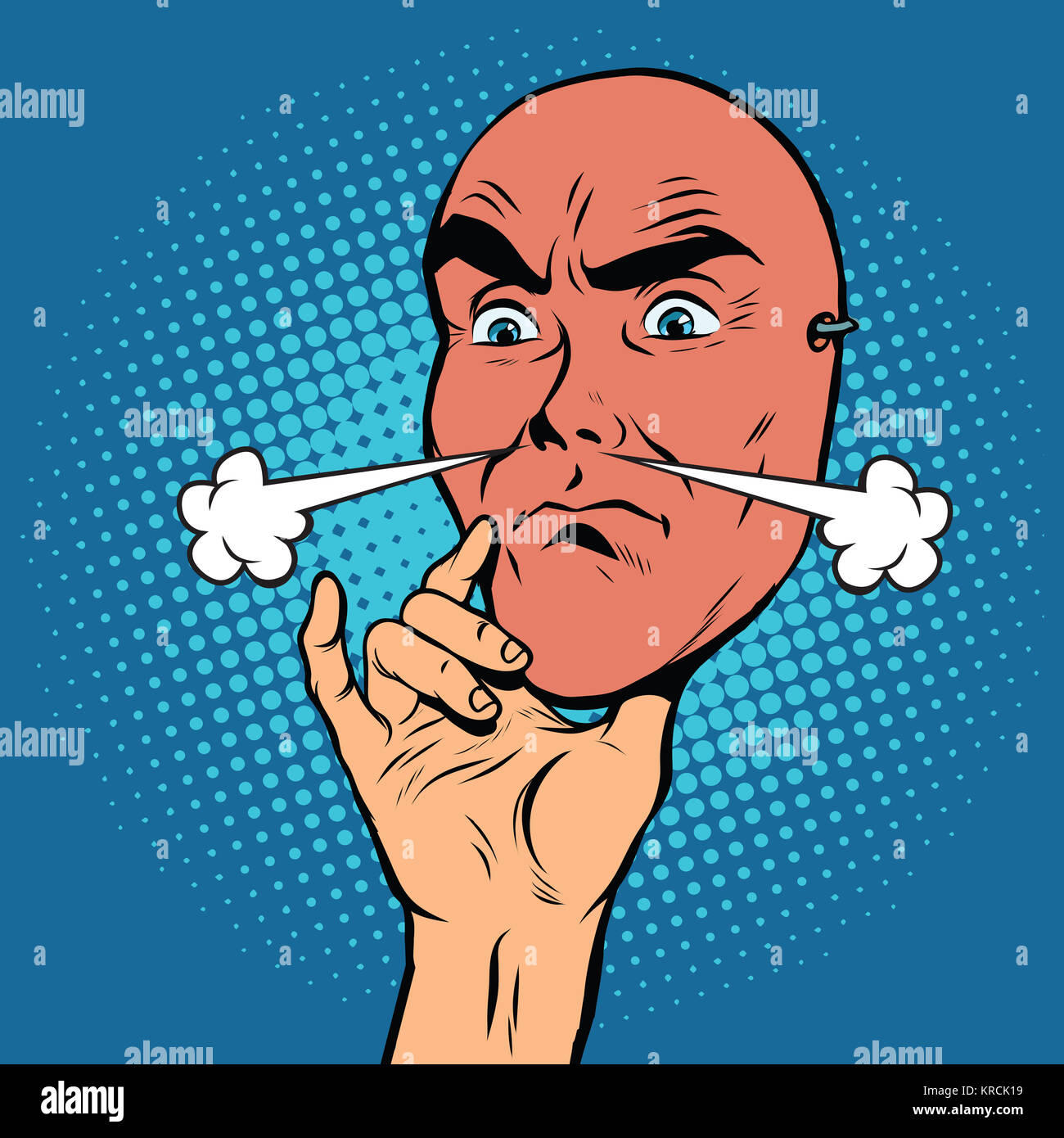 Angry face mask of a man Stock Photo - Alamy