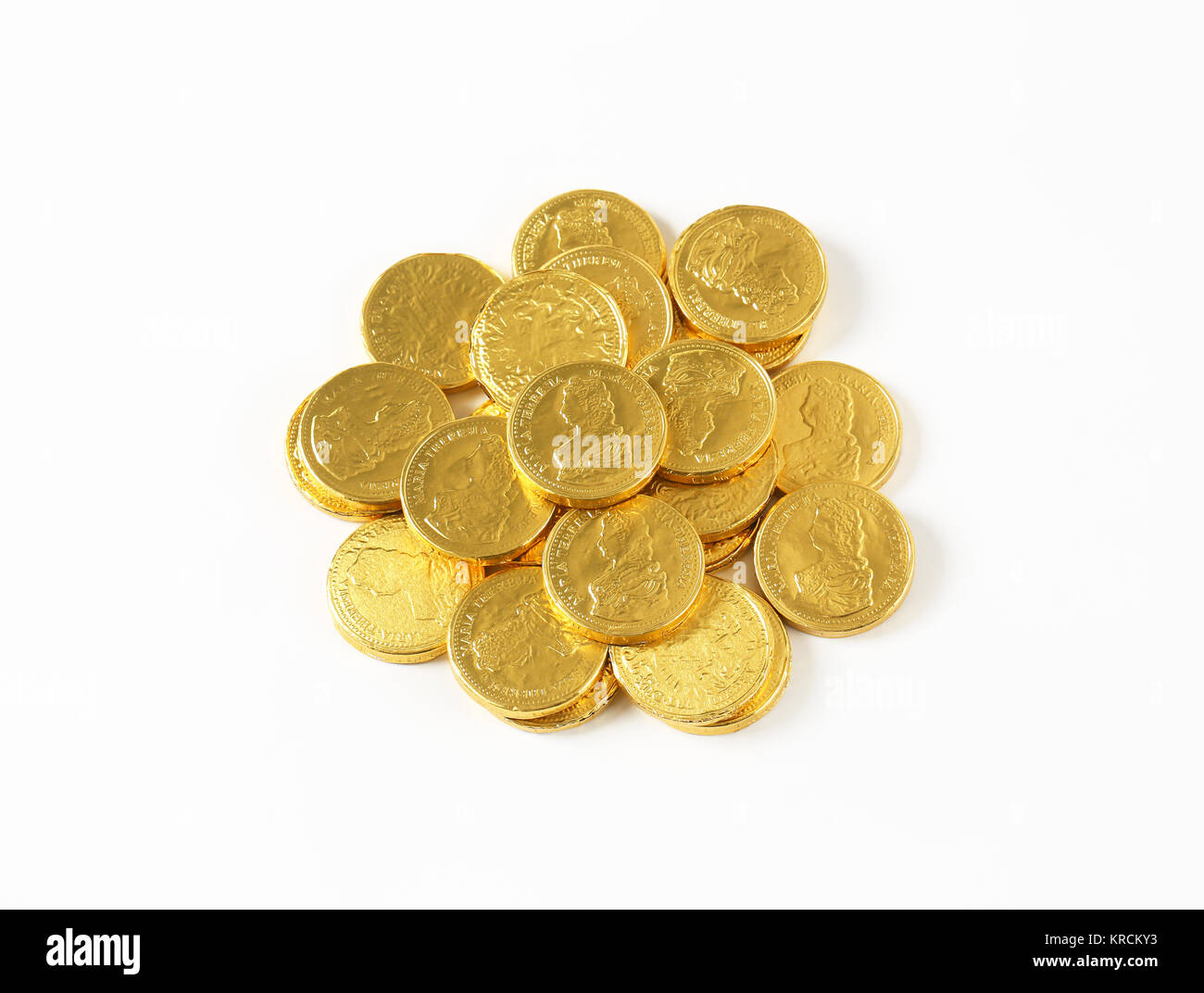 Milk Chocolate Coins Stock Photo - Alamy