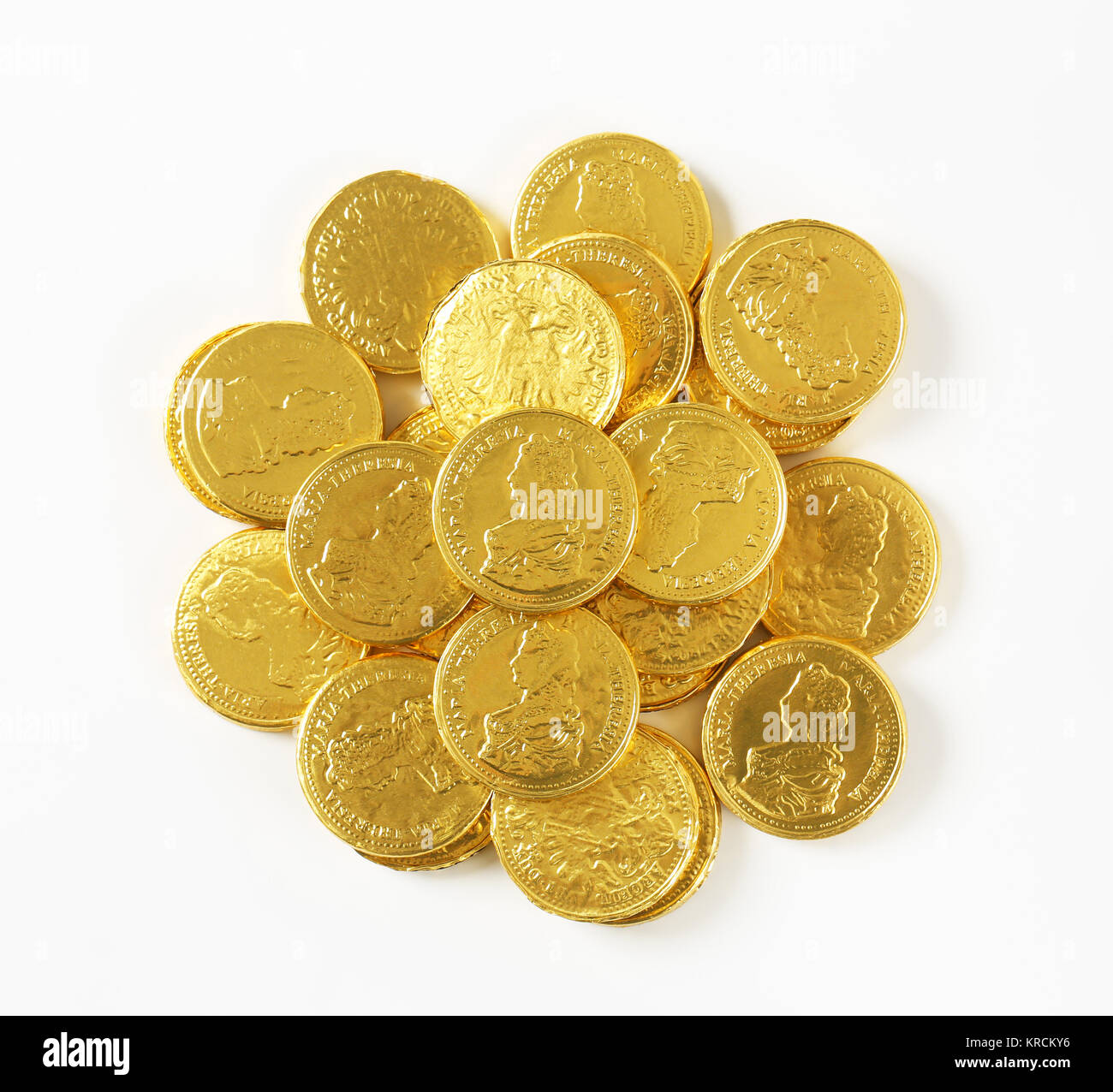 Milk Chocolate Coins Stock Photo - Alamy