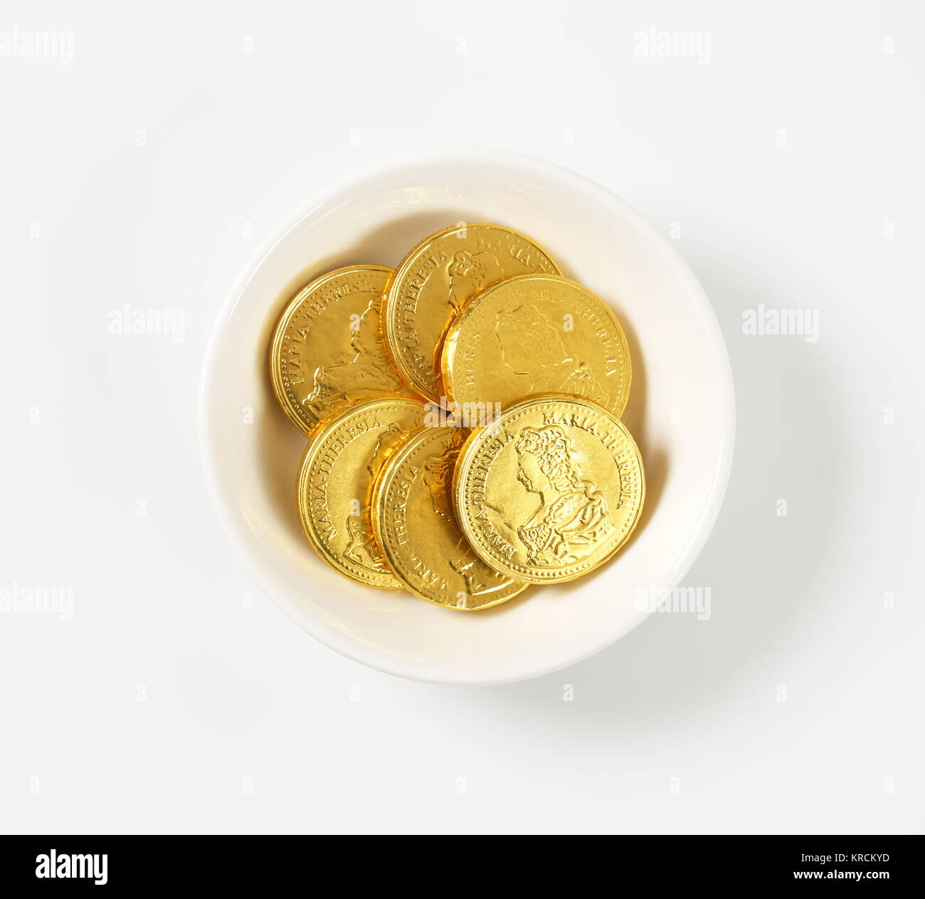 Milk Chocolate Coins Stock Photo - Alamy