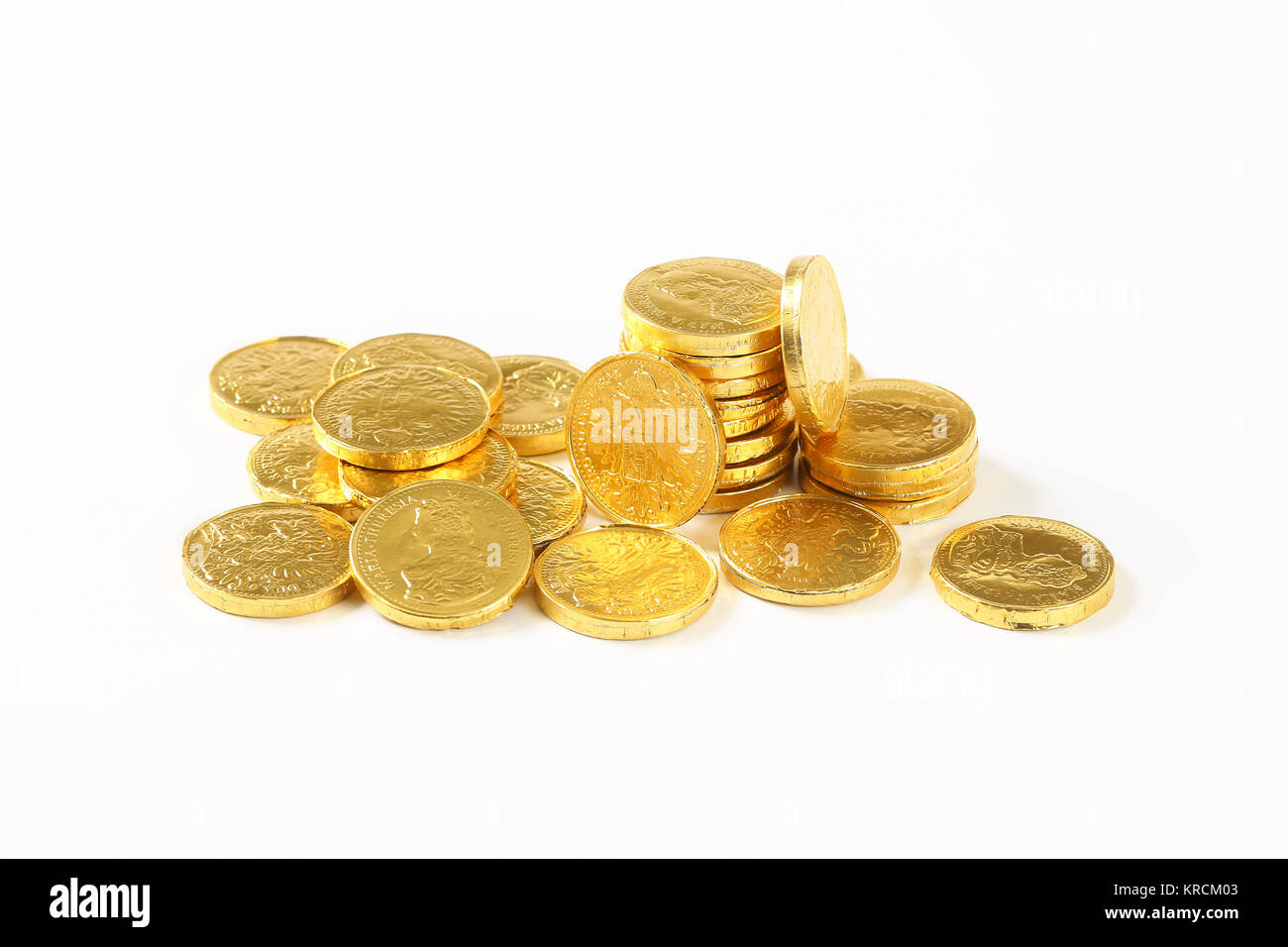 Milk Chocolate Coins Stock Photo - Alamy