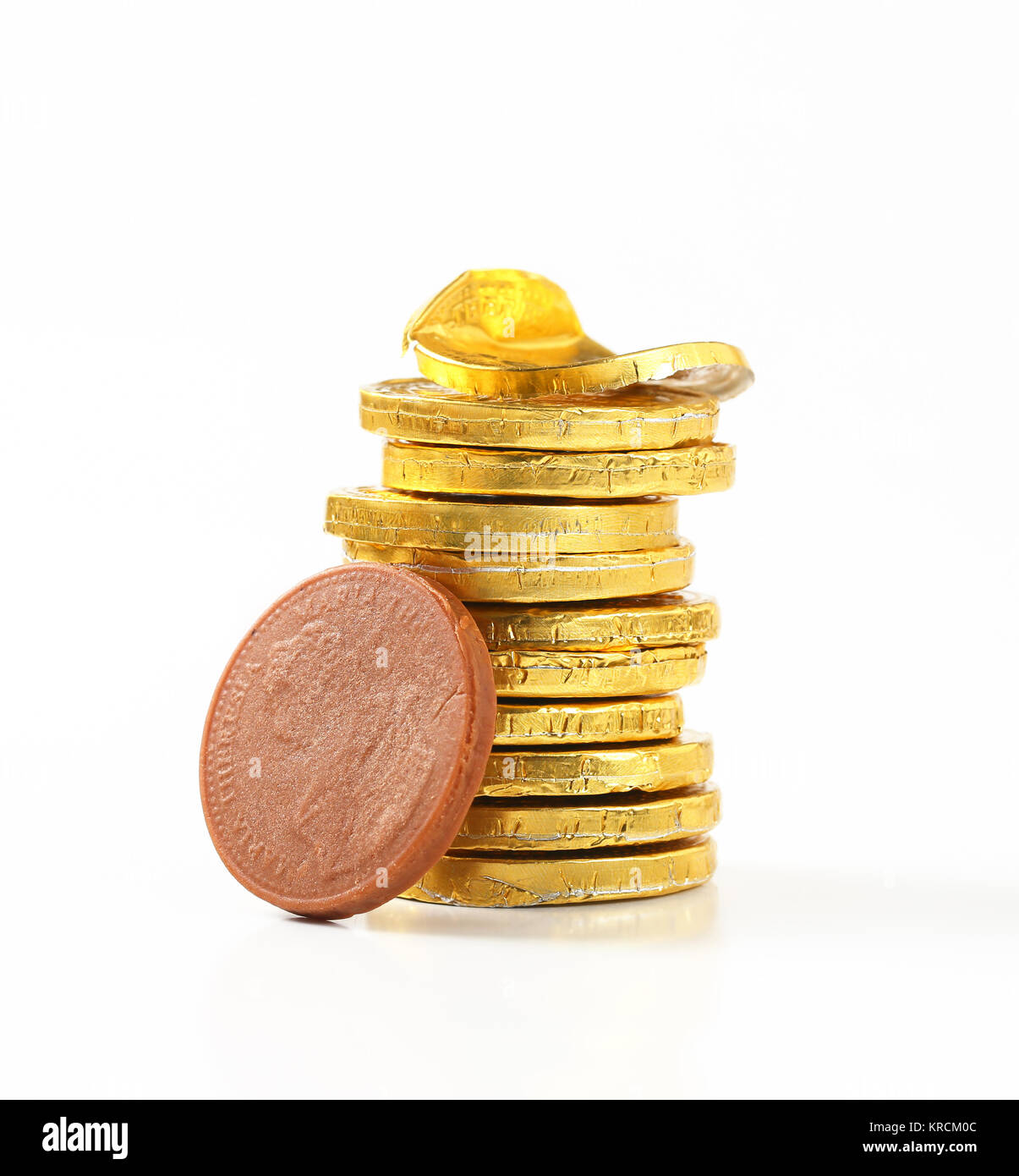 Milk Chocolate Coins Stock Photo - Alamy