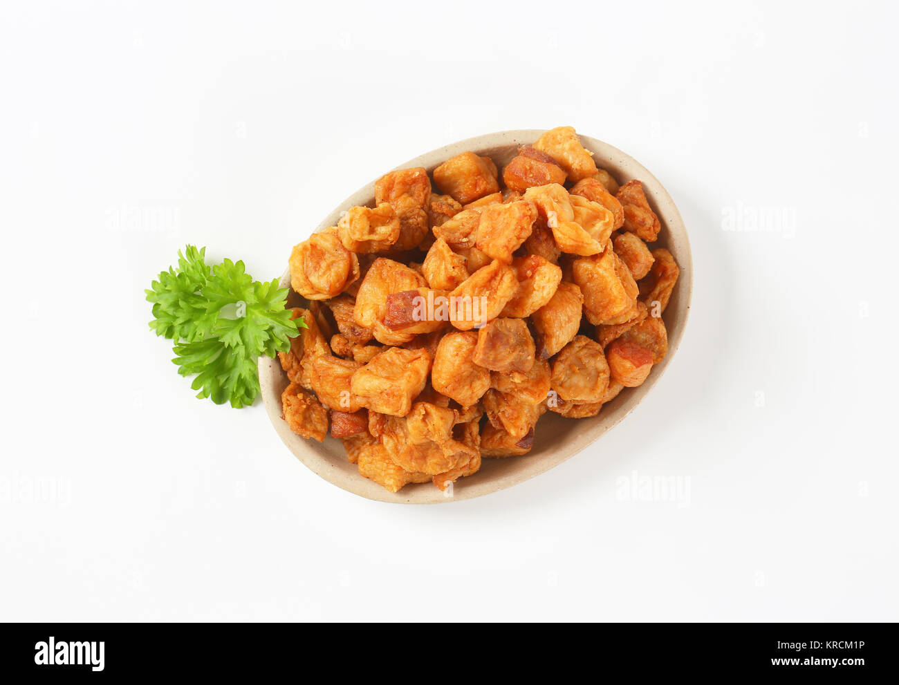 Fried pieces of pork rind and fat Stock Photo - Alamy