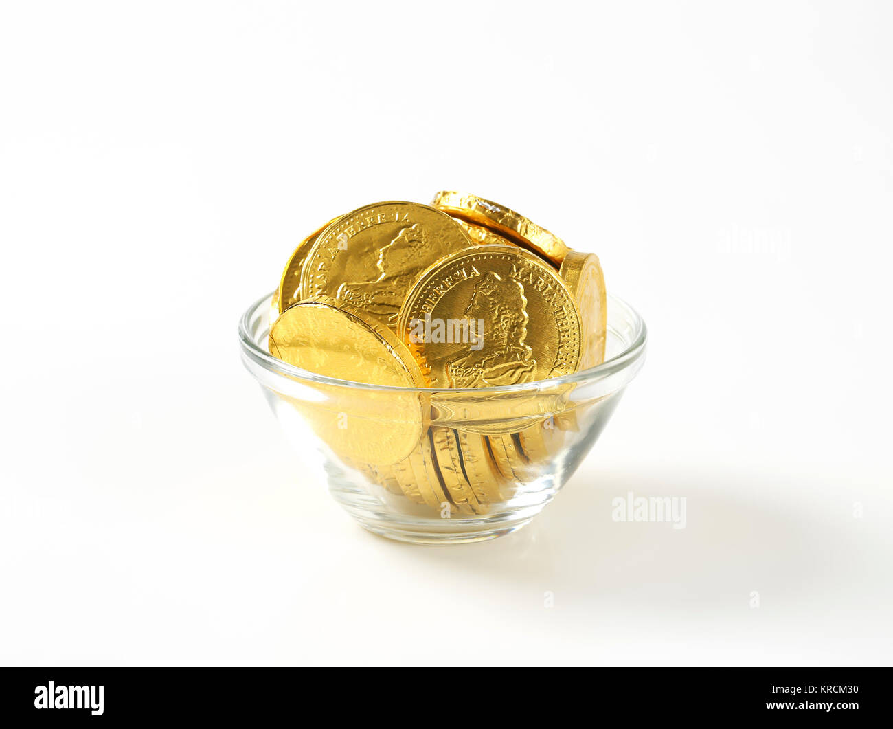 Wrapped chocolate coins Stock Photo - Alamy