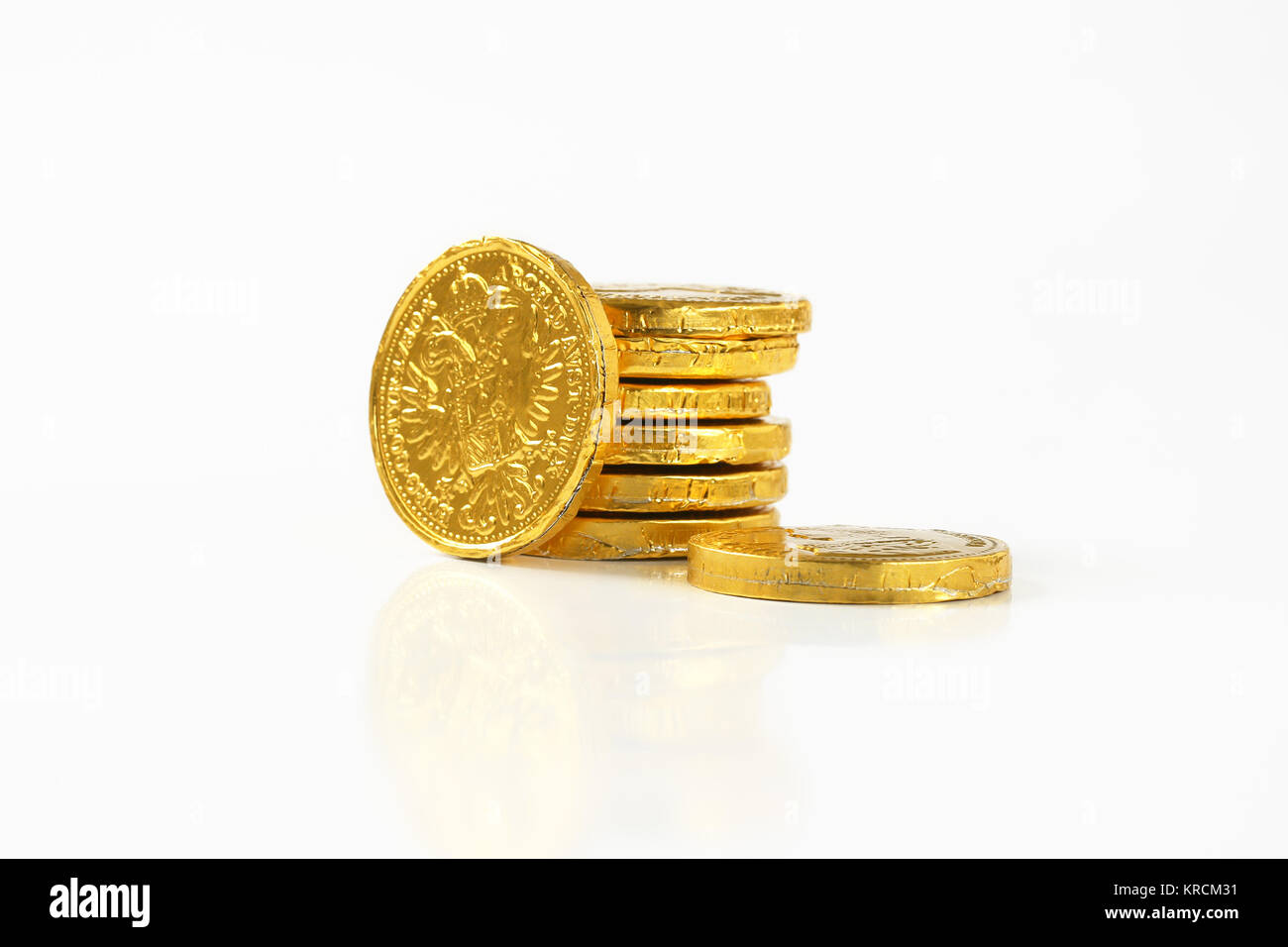 Milk Chocolate Coins Stock Photo - Alamy