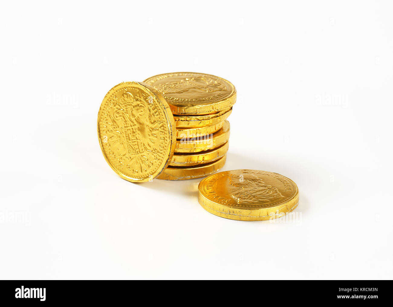 Milk Chocolate Coins Stock Photo - Alamy