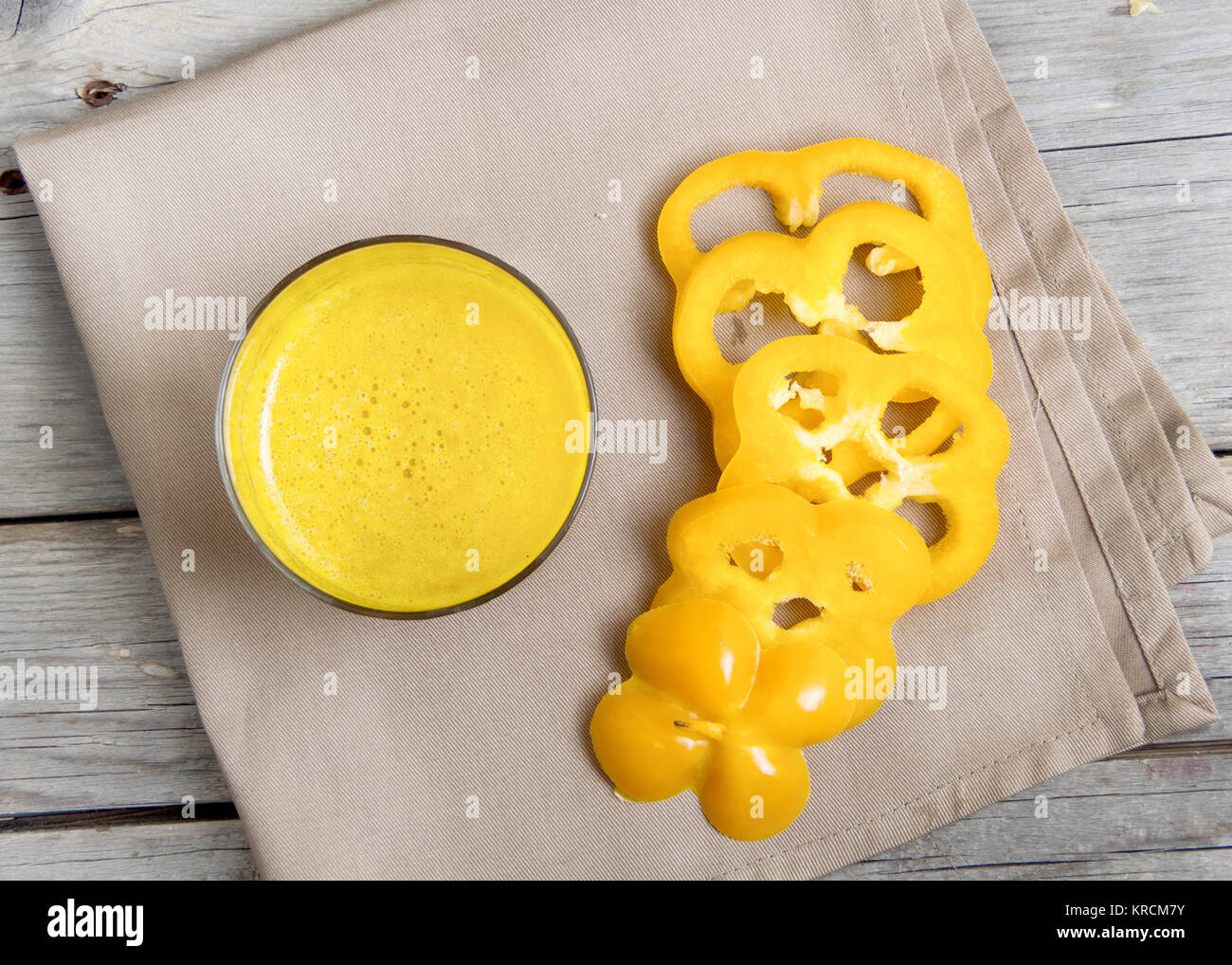 Fresh yellow paprika smoothie juice Stock Photo - Alamy