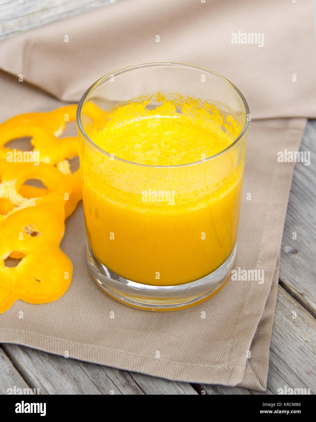 Fresh yellow paprika smoothie juice Stock Photo - Alamy