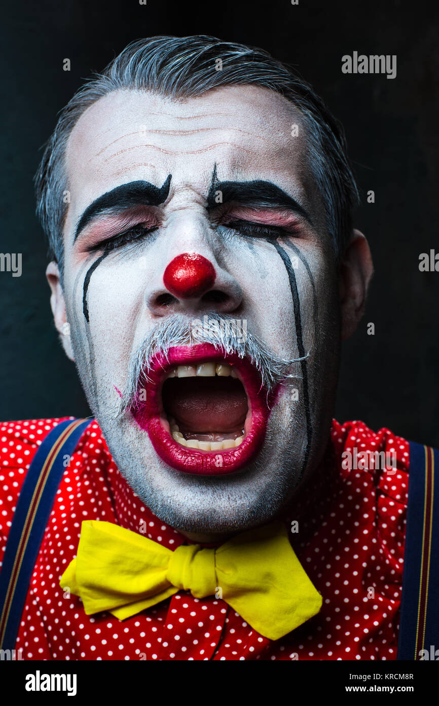 Terrible crazy clown and Halloween theme Stock Photo - Alamy