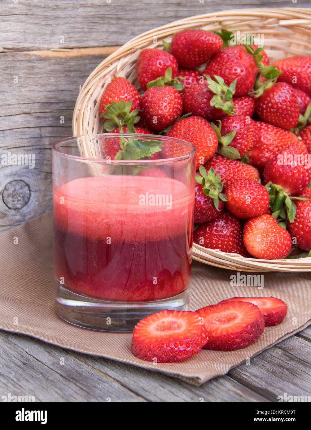 Fresh strawberry smoothie juice Stock Photo - Alamy
