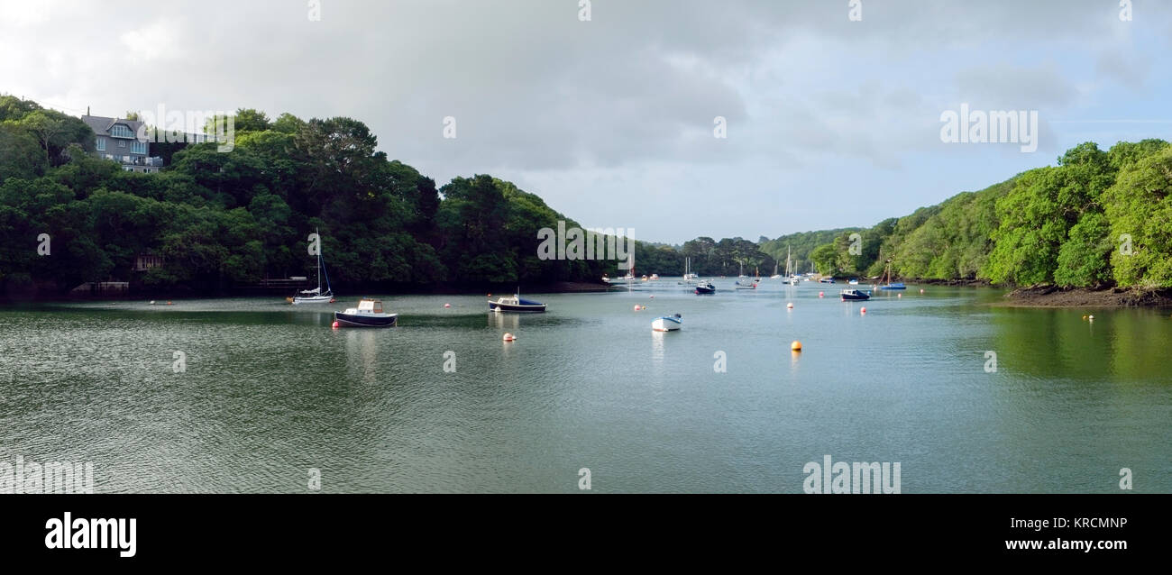Peaceful early summer morning on picturesque boat moorings in the ...
