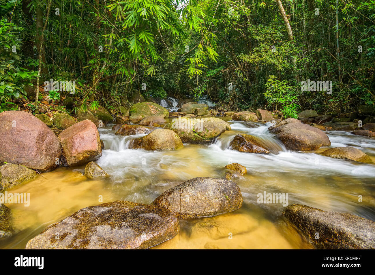 Waterway in national park flowing from waterfalls Stock Photo - Alamy