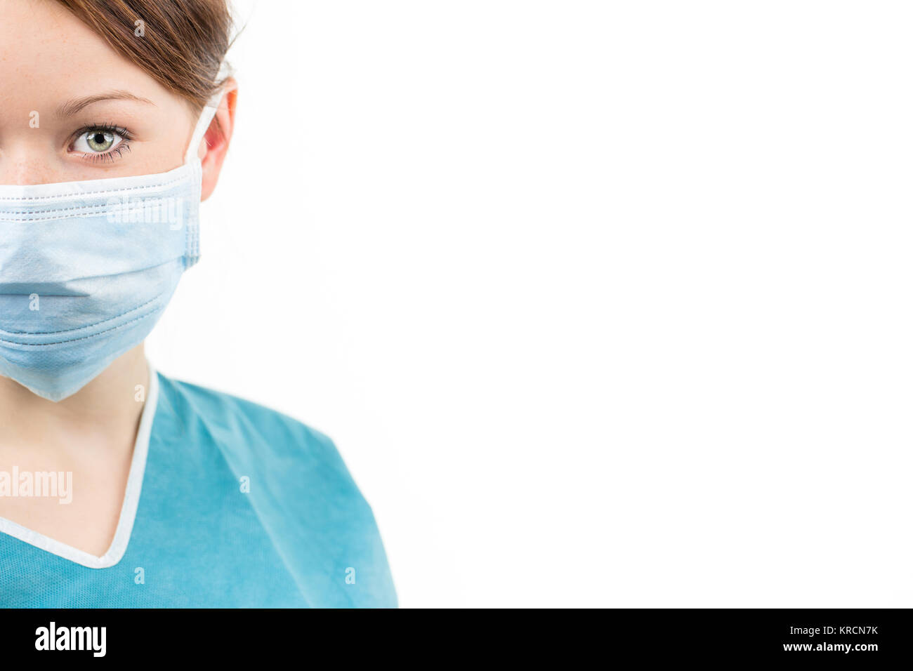 Portrait of a female doctor/surgeon on white background Stock Photo - Alamy