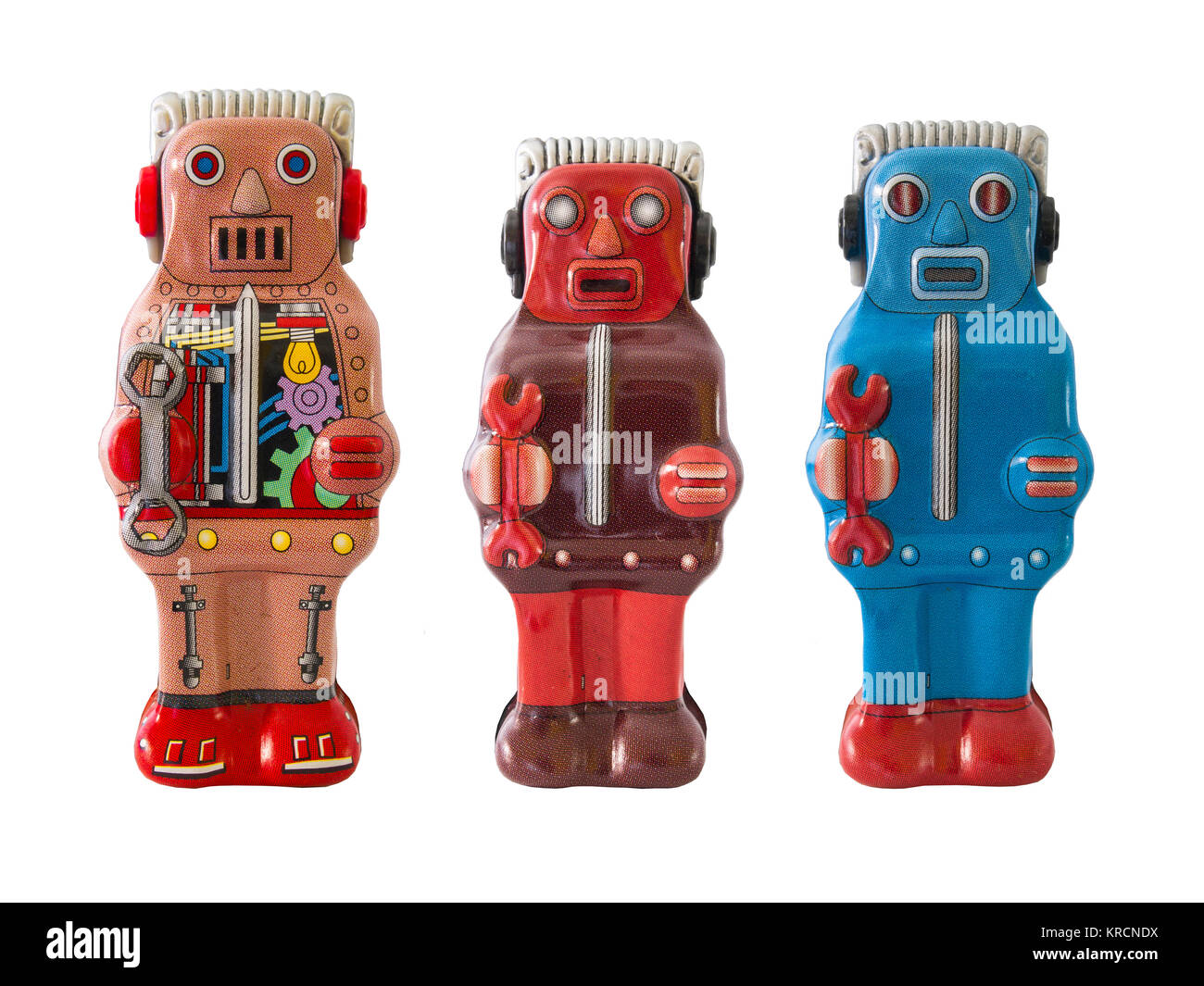 Robots tin toy / Isolated white Stock Photo - Alamy