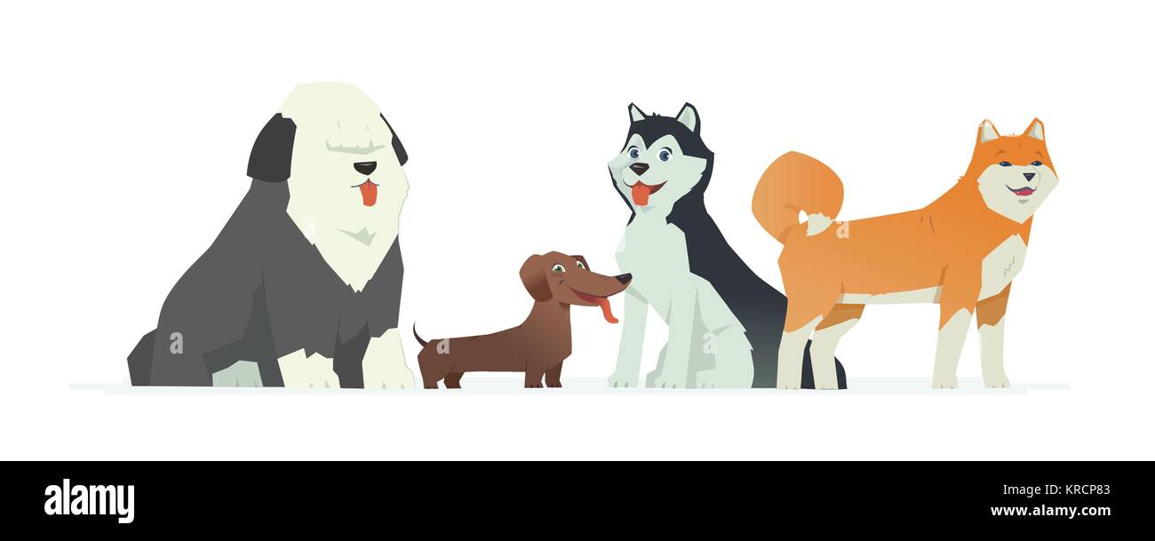Cute dogs - modern vector cartoon characters illustration Stock Vector ...