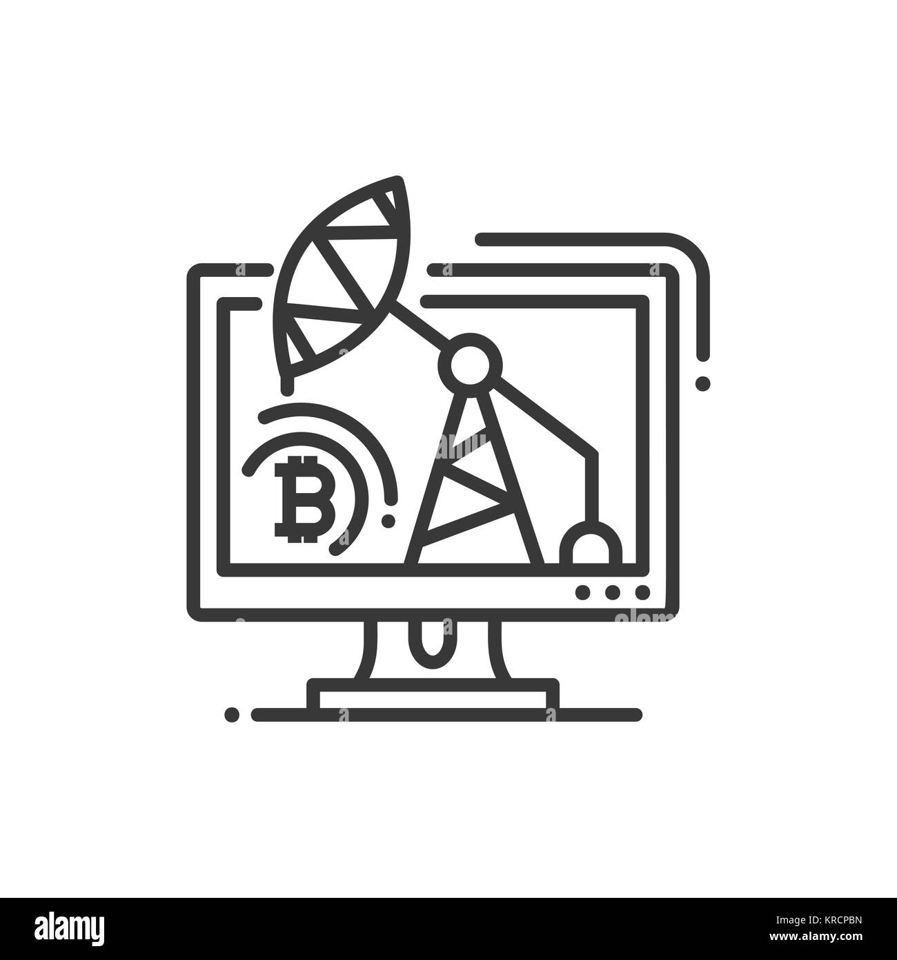 Mining rig - line design single isolated icon Stock Vector Image & Art ...
