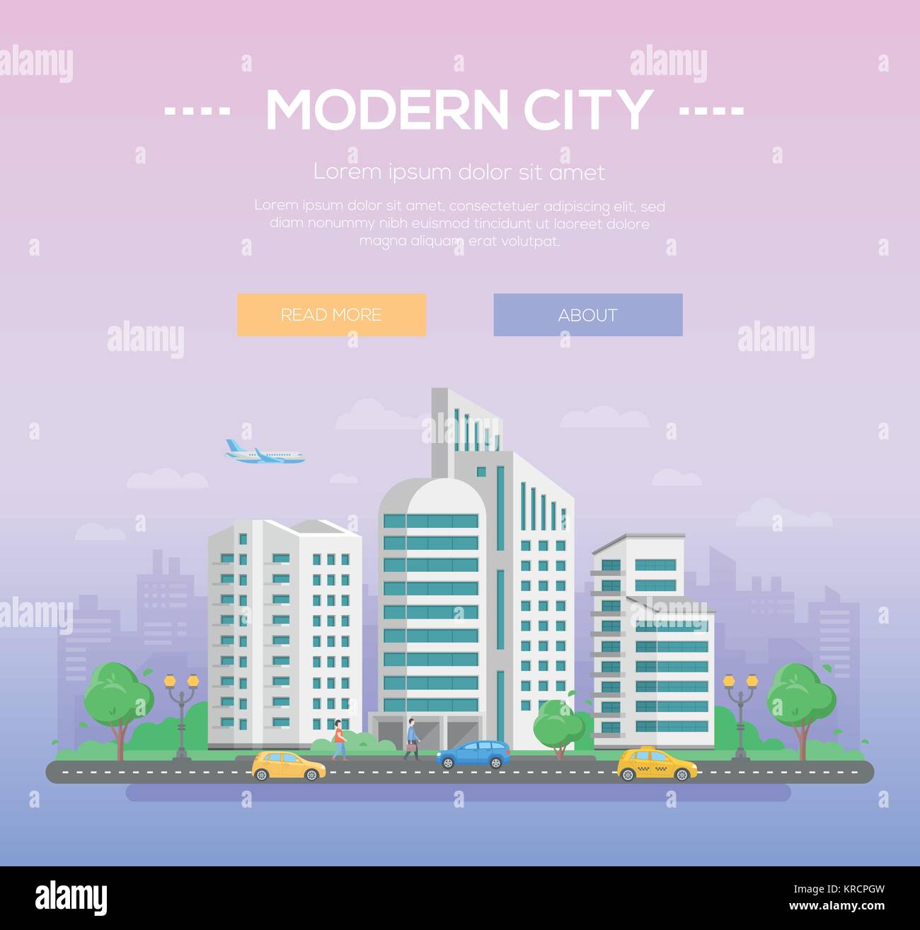 Modern city - colorful vector illustration Stock Vector Image & Art - Alamy
