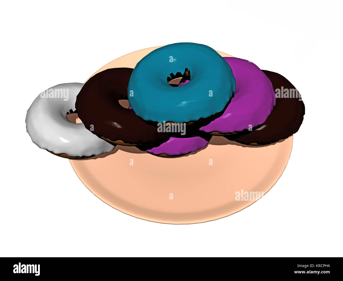 donuts on plate isolated Stock Photo - Alamy