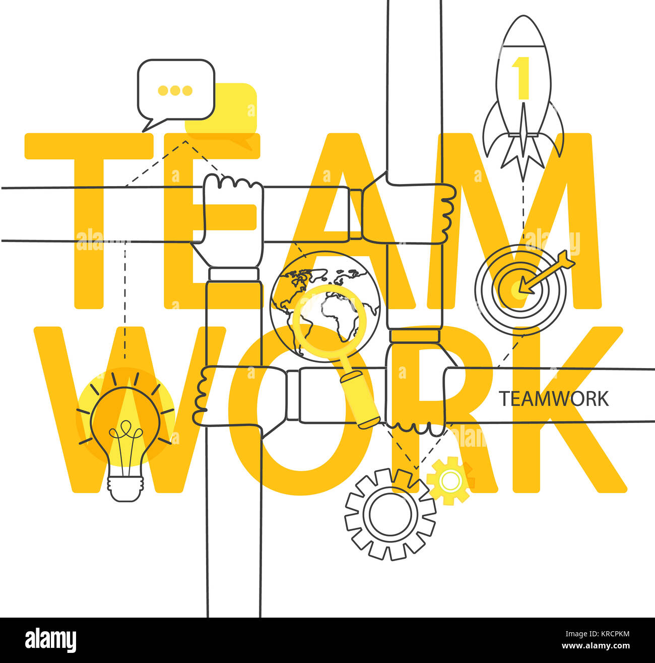 Teamwork concept infographic Stock Photo - Alamy