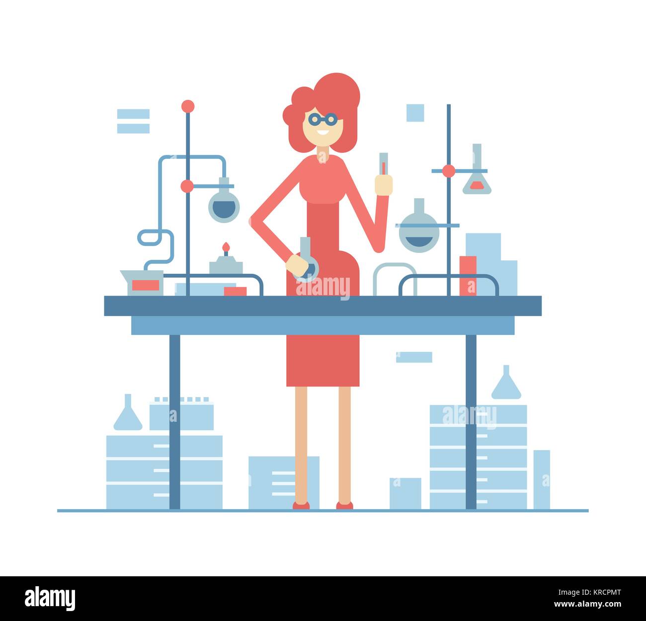 Chemistry teacher - modern flat design style illustration Stock Vector ...