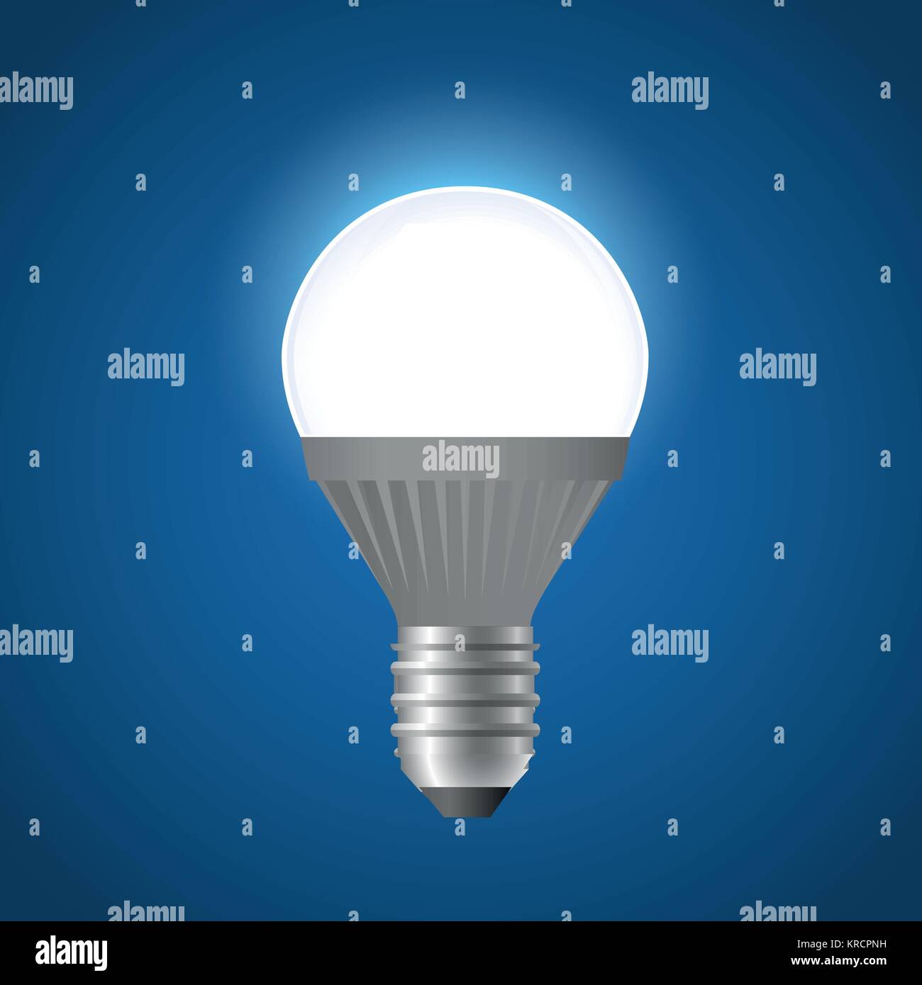 Glowing LED light bulb - modern vector realistic isolated illustration ...