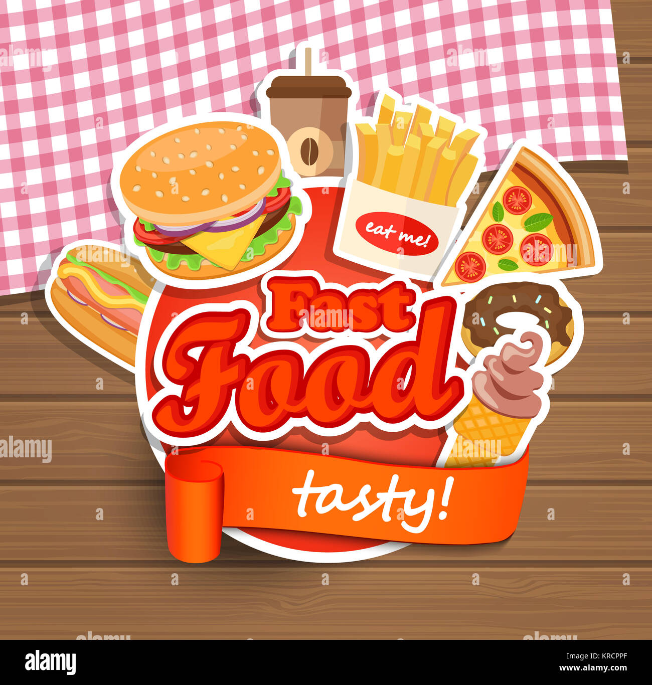 Fast food design template Stock Photo - Alamy