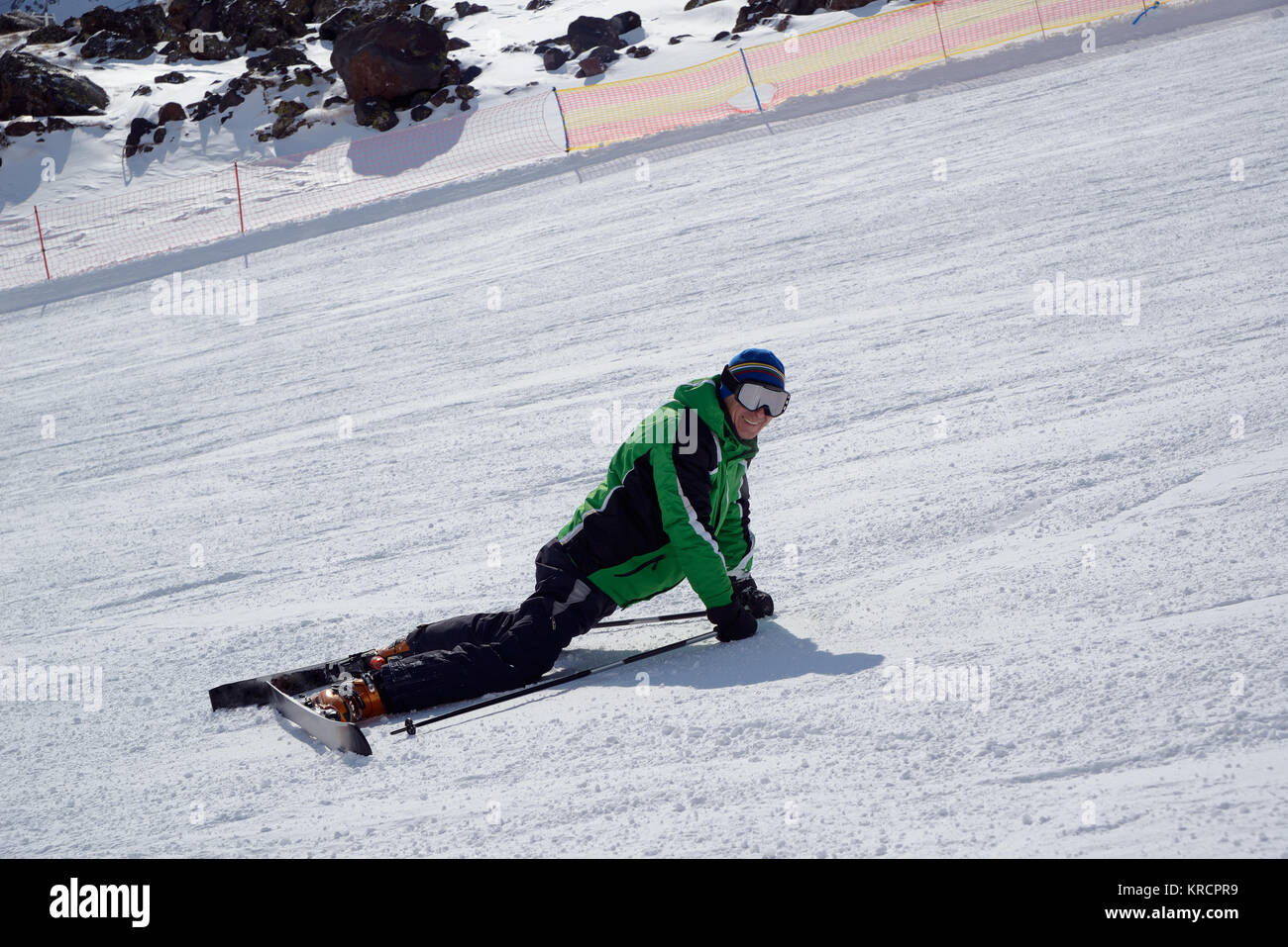 Skier skis on snow slope hi-res stock photography and images - Alamy