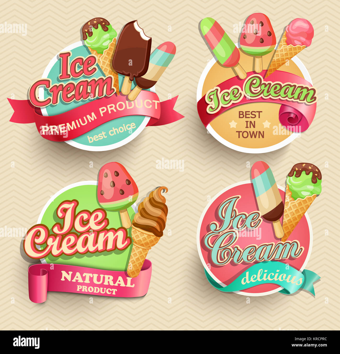 Ice cream emblems Stock Photo - Alamy